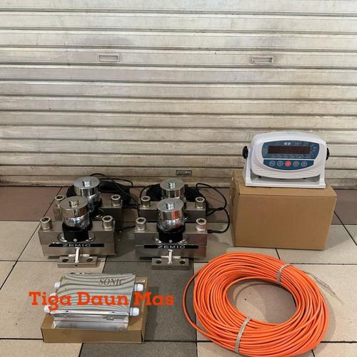 Jual Paket Jembatan Timbangan 4 Pc Zemic HM 9B 30 Ton + Indikator Sonic T18 + Junction Box Sonic ...