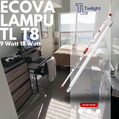 Jual Lampu TL LED T8 Ecova 60 120cm 9 18W Watt - 18 Watt, Putih - 6500K - Jakarta Pusat ...