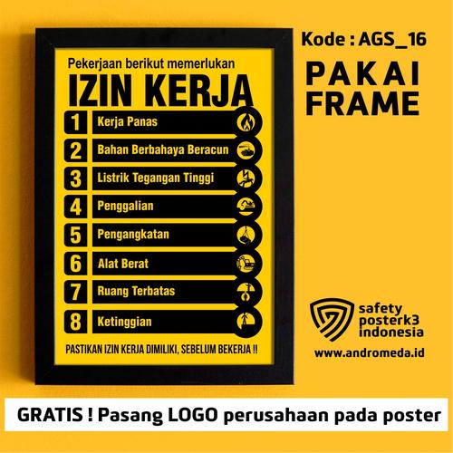 Jual Safety Poster Slogan K3 Pastikan Memiliki Izin Kerja Sebelum ...
