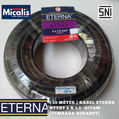 Jual ( 15 Meter ) KABEL ETERNA NYYHY 2x1.5 mm (fx) 300/500 V - SERABUT - Kab. Bekasi - Mitra ...