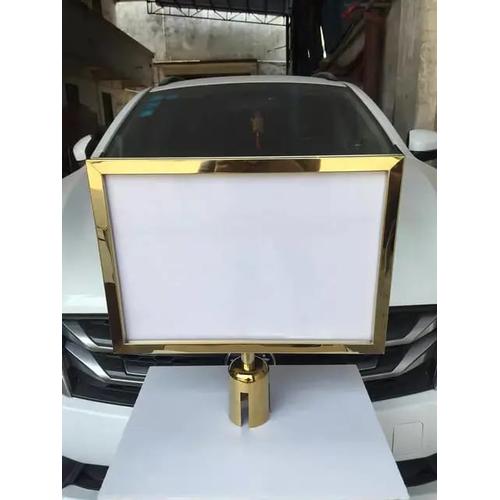 Jual Standing Sign Frame Stainless Papan Tiang Antrian - Gold ...