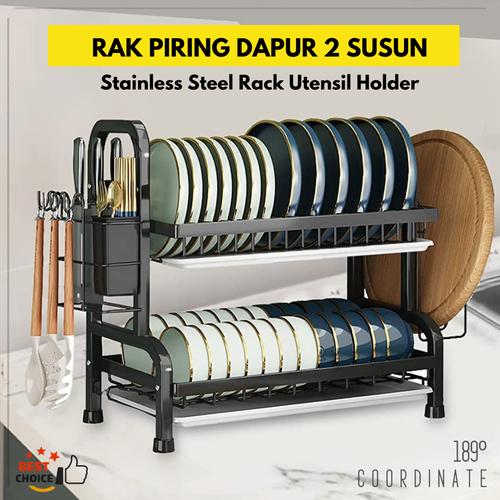 Jual RAK CUCI PIRING HITAM LIPAT WASTAFEL PENGERING SINK DISH RACK ...