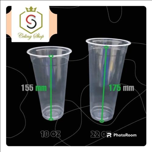 Jual Cup gelas plastik 18 oz 22 oz SLIM 18oz 22oz tinggi bening isi ...