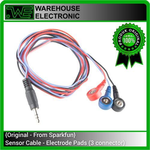 Jual 3 Connector Sensor Cable Electrode Pads - ORIGINAL Sparkfun Kabel ...
