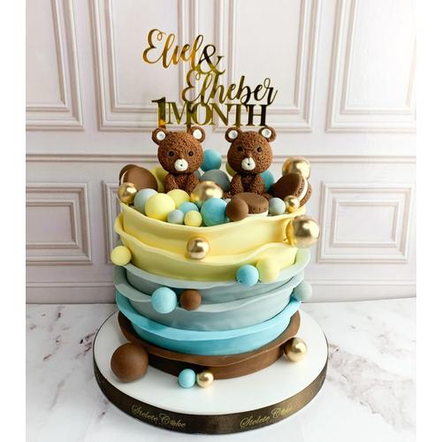 Jual Kue Ulang Tahun/Birthday Cake/Kue Ultah Tema Teddy Bear/One Month ...