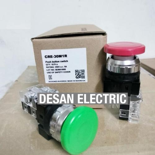 Jual Push Button / Tombol Emergency 30mm CRE-30M1G CRE-30M1R Hanyoung ...