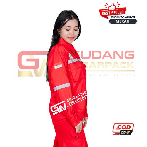 Promo Gudang Wearpack - Baju Kerja Seragam Proyek Warna Merah Polos ...