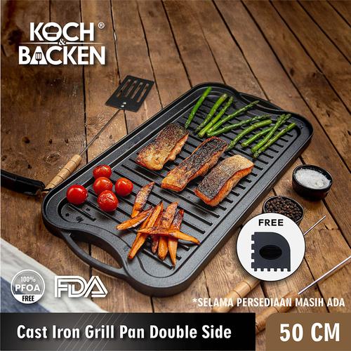Promo KOCH&BACKEN Double Sided BBQ Cast Iron Grill Pan - Panggangan ...