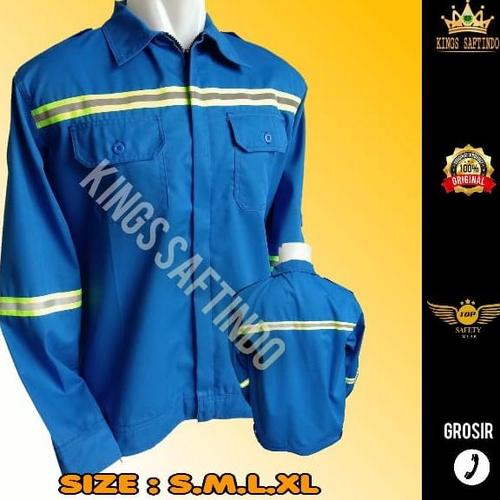 Jual Baju Seragam Safety Resleting Biru Pertamina /Seragam Proyek ...