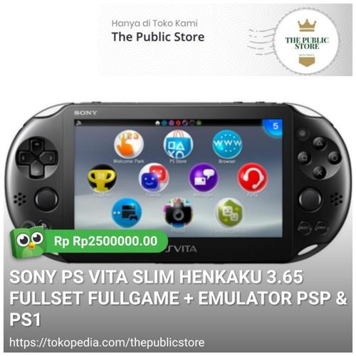 Jual SONY PS VITA SLIM HENKAKU 3.65 FULLSET FULL GAME + EMULATOR PSP ...