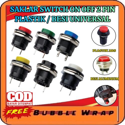 Jual Switch Push On Bulat Besi Besar / Saklar Push On Bulat Push Button ...