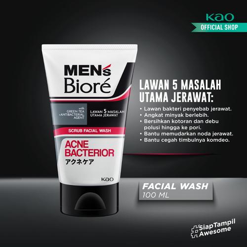 Promo Men's Biore Acne Bacterior 100gr - Sabun Muka DoubleScrub - - KAO ...