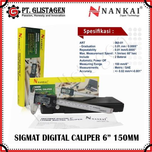 Jual NANKAI SIGMAT DIGITAL 6" SKETMAT JANGKA SORONG BESI 150 MM PROMO ...