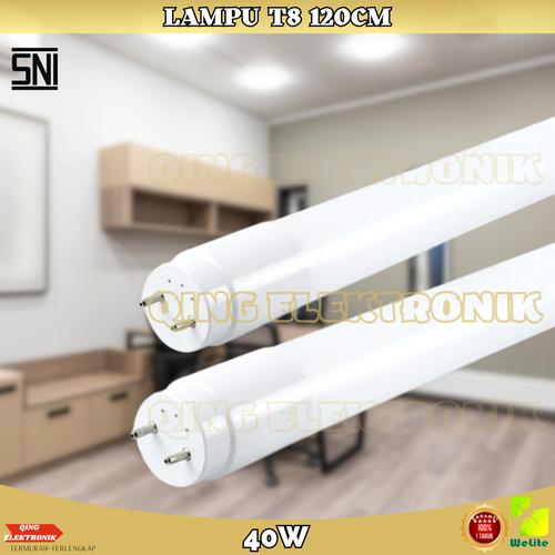 Promo Lampu TL T8 Tubelight Bohlam Glass LED 40W White - 40W Cold White ...
