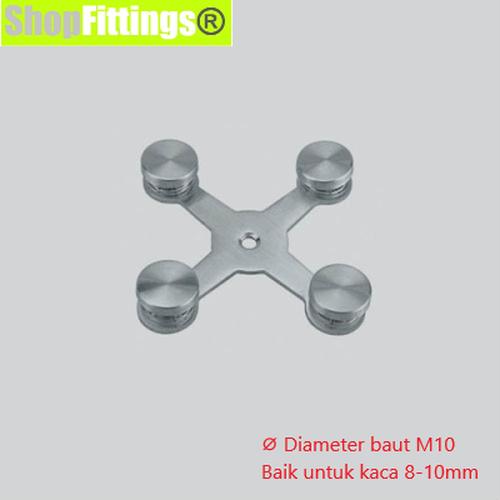 Jual Plat Penjepit Kaca Stainless Steel Glass Clamp Fittings System ...
