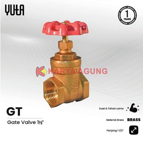 Jual Gate Valve YUTA 1 1/2" Kuningan / Stop Keran Putar Kran 1 1/2 inch ...