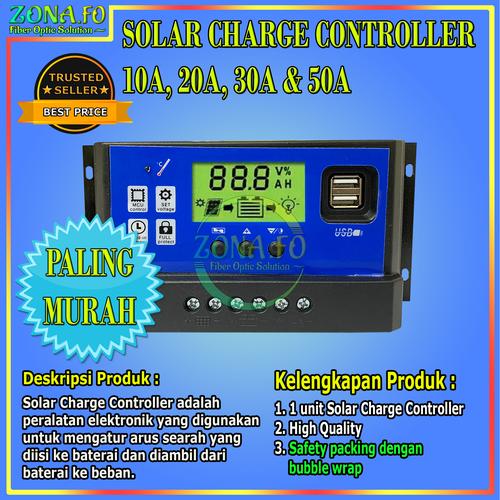 Promo Solar Charge Controller 10A 20A 30A 50A Cell PWM Pengisi Daya ...