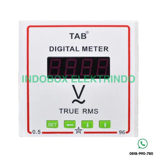 Jual Digital Volt Meter AC 0 - 600VAC TAB 96 x 96mm - 4 Digit Display ...