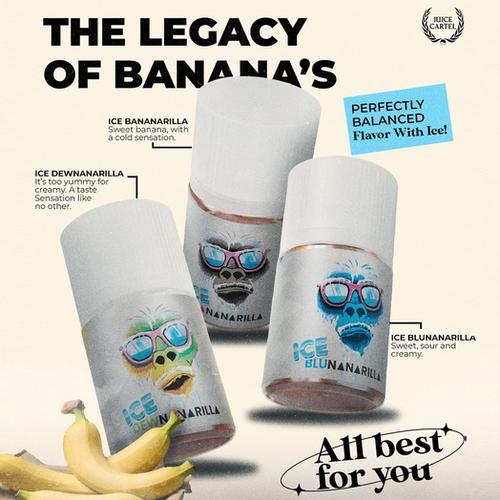 Jual Ice Bananarilla Ice 60ML 3MG Freebase Strawberry Banana Smoothies ...