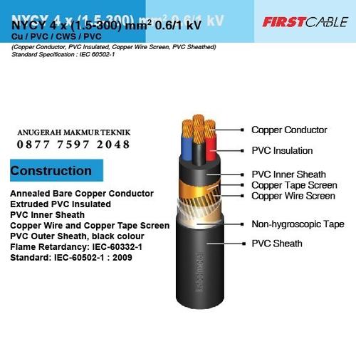 Jual Kabel NYCY 2x6 mm2/6 mm2 (Cu/PVC/CWS/PVC)-2 x 6 mm2 / 6 mm2-2x6/6 mm2 - Jakarta Pusat ...