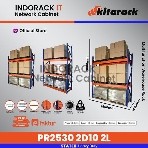 Promo Rak Palet 2 TON Pallet Rack Heavy Duty Panjang 2.5M Tinggi 3M ...