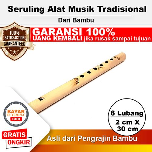 Promo Seruling Bambu 6 Lubang Diameter 2 cm Panjang 30 cm - Suling ...
