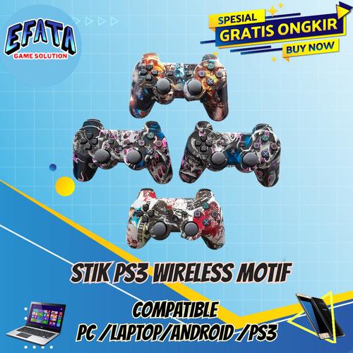 Jual stik ps3 stick ds3 ps3 game hp/pc op wireless controller motif ...