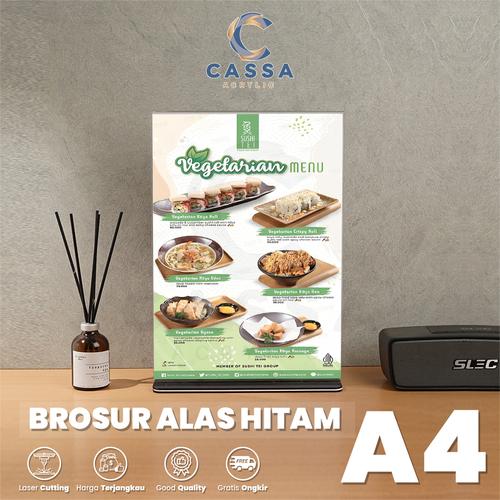 Promo Tempat Brosur Alas Hitam A4 / Akrilik Standing / Display Brosur ...