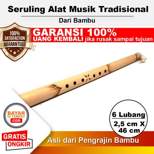 Promo Seruling Bambu 6 Lubang Diameter 2,5 cm Panjang 46 cm - Suling ...