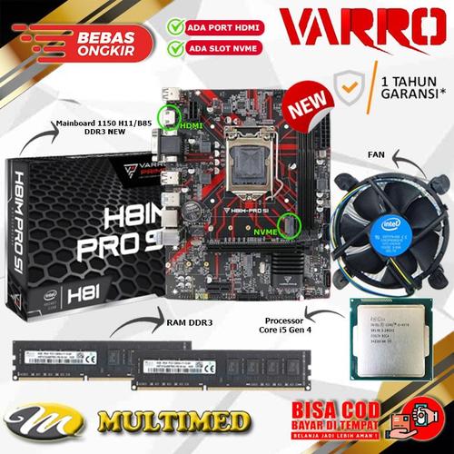 Jual Paket Mainboard LGA 1150 H81 DDR3 + Core i5 +FAN + RAM GARANSI 1 TAHUN - VARRO, 8GB (1x8GB ...