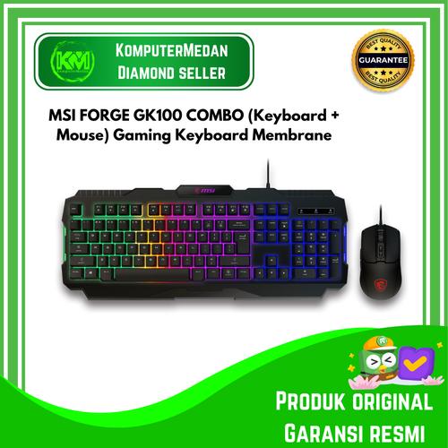 Jual MSI FORGE GK100 COMBO (Keyboard + Mouse) Gaming Keyboard Membrane ...