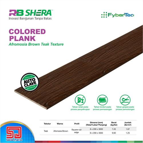 Jual RB SHERA Plank Teak Afromosia 20cm x 4meter x 8mm Lisplang Warna Coklat Brown Fiber Cement ...