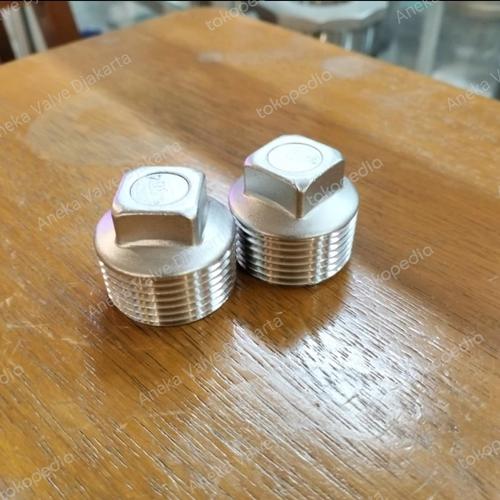 Jual Plug Drat luar 1/4" inch Stainless Ss304 - Plug square drat luar ...