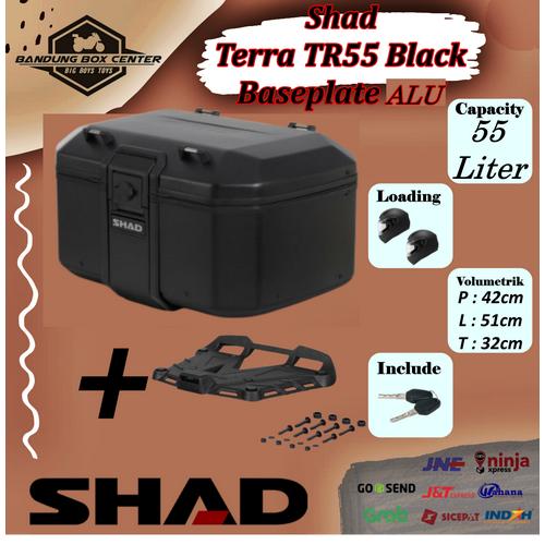 Jual Box Motor Pannier Almunium Shad Terra TR55 Black TR 55 Baseplate Besi - Box + Baseplate ...