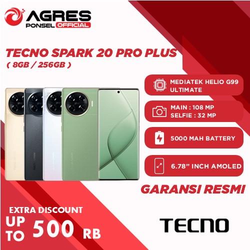 Promo Tecno Spark 20 Pro Plus 8/256GB Garansi Resmi Tecno Indonesia - White, Bundle Standar ...