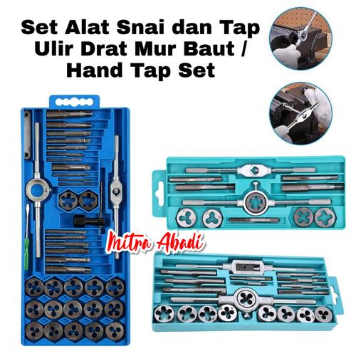 Jual Set Alat Snai dan Tap Ulir Drat Mur Baut / Hand Tap Set - 12 pcs ...