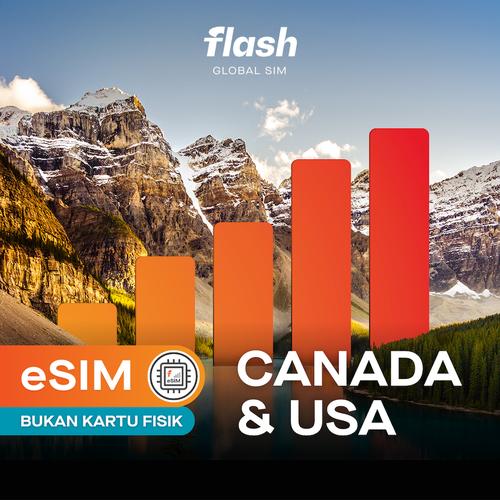 Jual eSIM USA & Canada Flash Global SIM Internet eSIM - 8 GB, 15 Hari ...