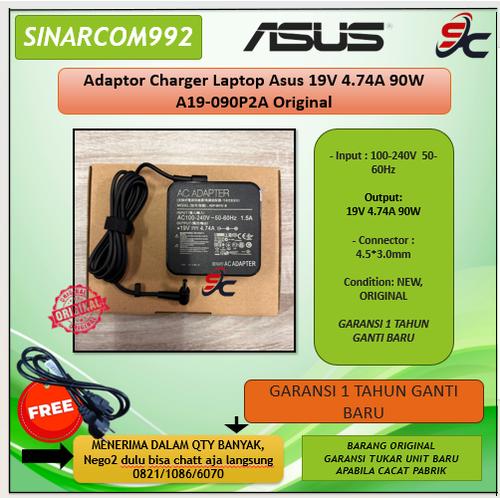 Promo Adaptor Charger Laptop Asus 19V 4.74A 90W A19-090P2A Original ...