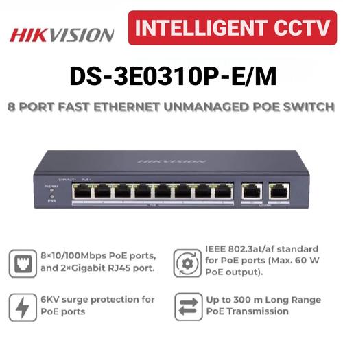 Jual HIKVISION DS-3E0310P-E/M SWITCH POE 8 PORT + 2 PORT GIGABIT ...