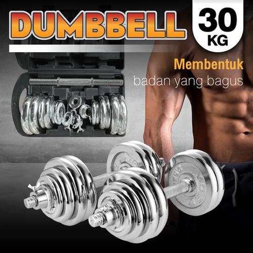 Jual Alat Olahraga Angkat Besi Chrome / Set Dumbbell Premium 30Kg / Dumbbell - Jakarta Barat ...