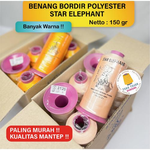 Jual Star Elephant Benang Bordir Polyester Berat: 150 Gram - Kode Warna ...