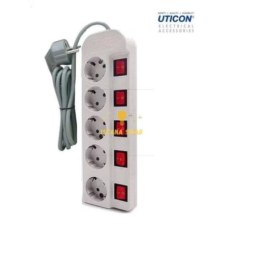 Jual stop kontak uticon 6 lubang saklar tersendiri + kabel 5meter - 4 ...