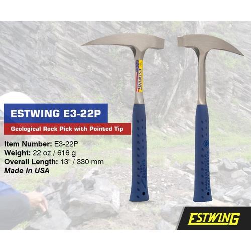 Jual palu estwing E3 22P ujung kepala runcing lancip geologi geology ...