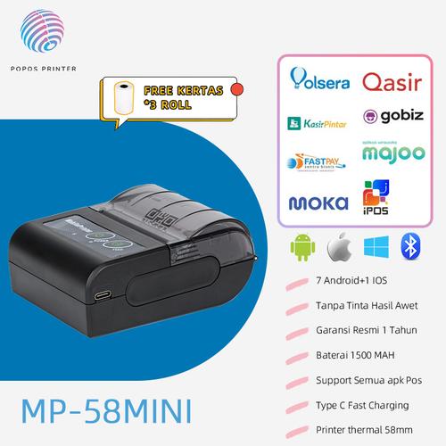 Promo 58MM PRINTER BLUETOOTH MINI PORTABLE PRINTER THERMAL CETAK RESI ...