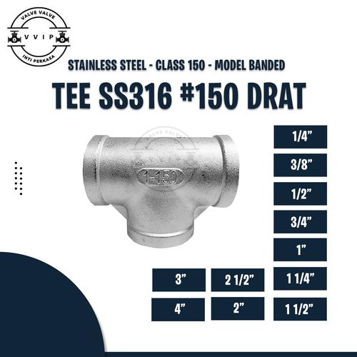 Jual TEE / SAMBUNGAN PIPA CABANG TIGA DRAT SCR BSPT NPT STAINLESS STEEL ...