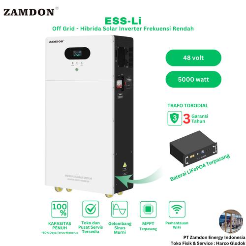 Jual Zamdon ESS-Li frekuensi rendah 6.25KVA 5KW 48V Off grid generator ...
