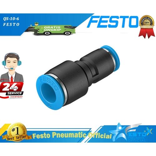 Jual FESTO PartNo: 130607 QS-10-6 Push-in connector - Kota Tangerang - FESTO Pneumatic | Tokopedia