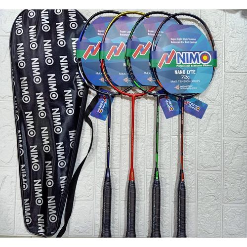 Jual NEW!! RAKET BADMINTON NIMO NANO LYTE 100 / 200 ORIGINAL 100% FREE GRIP RANDOM - 200 BLACK ...
