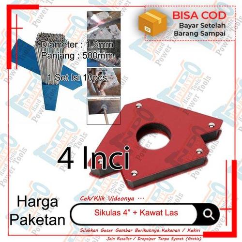 Jual Kawat Las 10 Pcs Batang Besi Tembaga 1.6Mm + Siku Las Magnet 4 ...