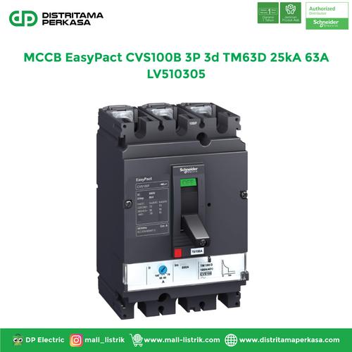 Promo Schneider MCCB EasyPact CVS100B 3P 3d TM63D 25kA 63A - LV510305 Cicil 0% 3x - Kota ...